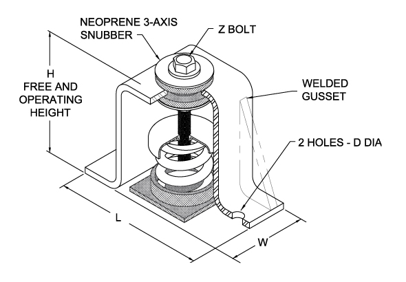 FHS-2″ SEISMIC SPRING ISOLATORS – Kinetics