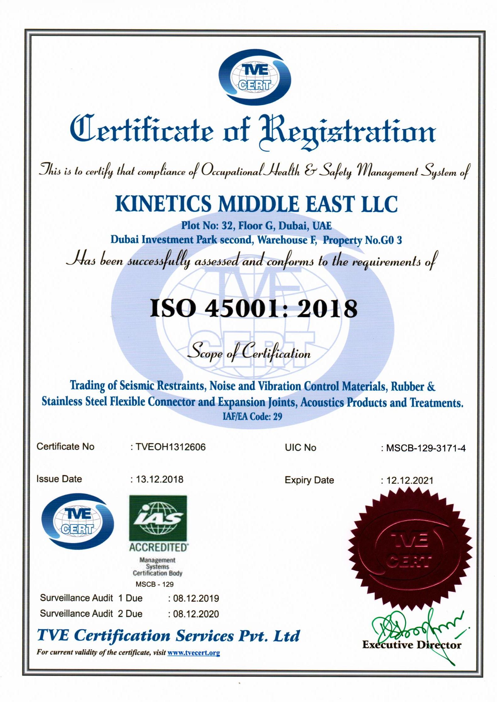 ISO CERTIFICATES – Kinetics